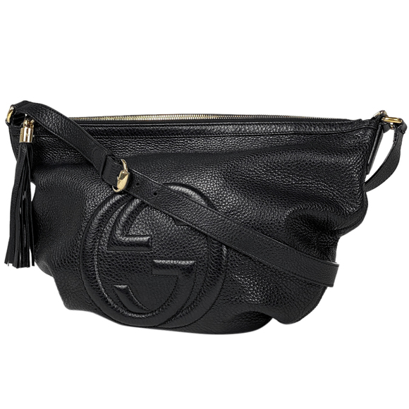 Gucci | Bags | Gucci Soho Fringe Tassel Interlocking G Shoulder Bag Leather Black | Poshmark